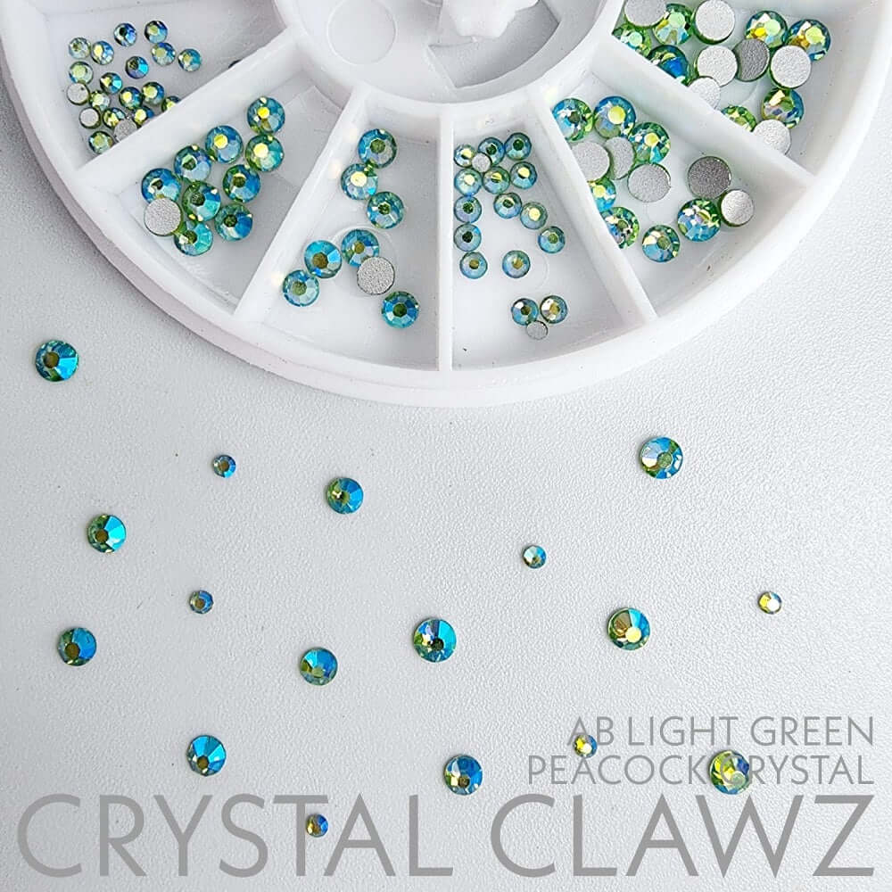 AB Light Green Peacock Crystal Wheel